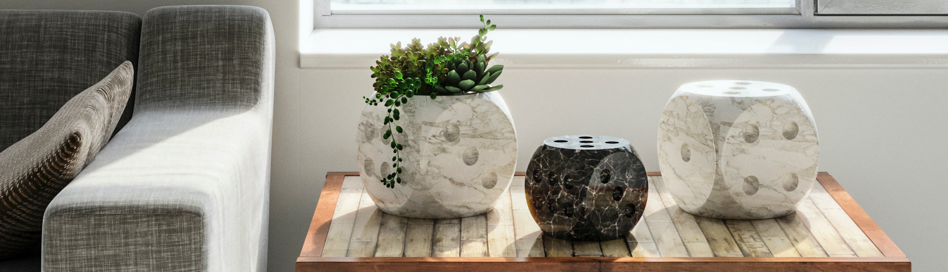 Dice & Plants Sets - Sculpture for home decor – Synchrony Art INC